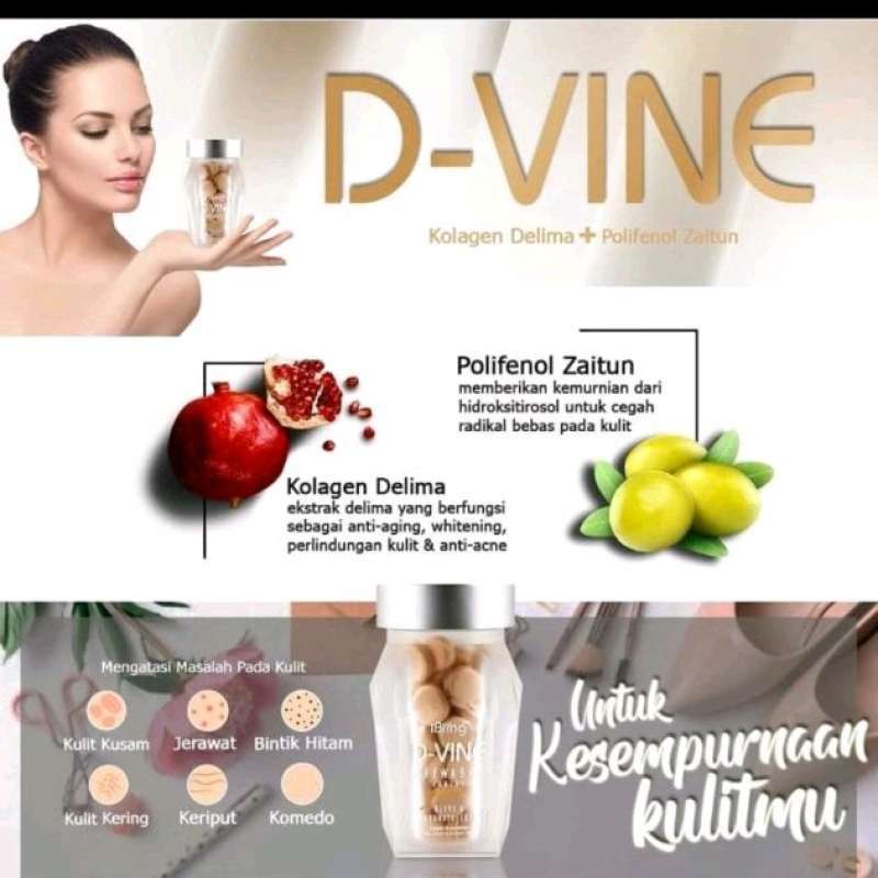 Promo Dvine Collagen Candy Original 100% Asli Kemasan Baru Dvn Tablet ...