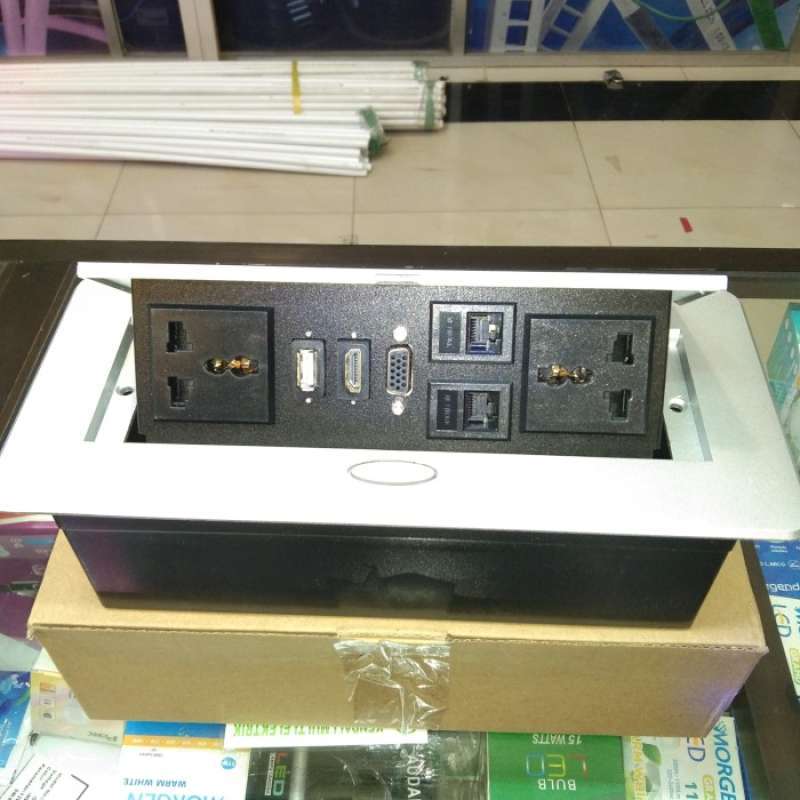 Jual Stop kontak tanam meja meeting komplit Universal,HDMI,VGA,USB di ...