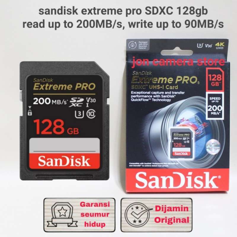 Promo Memory Sandisk Extreme Pro 128gb Original High Speed Sdxc 128 Gb ...
