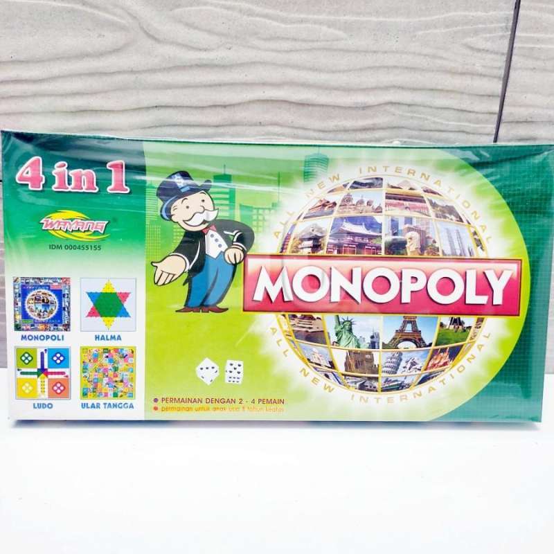 Jual Monopoly 4in1 Bola Dunia Permainan Monopoli Halma Ludo Ular Tangga ...
