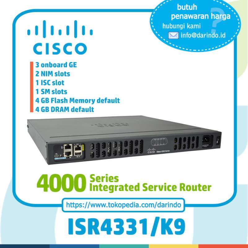 Promo Cisco 4331 Integrated Service Router [isr4331/k9] Diskon 23% Di ...