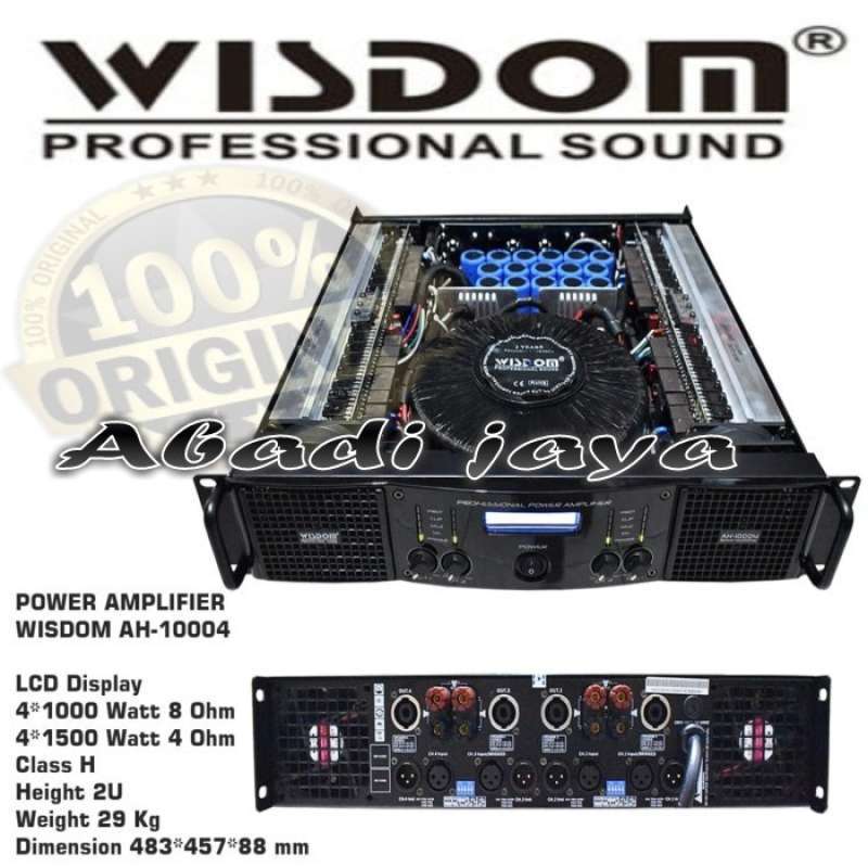 Promo power amplifier wisdom ah 10004 ah10004 class h 4 channel ...