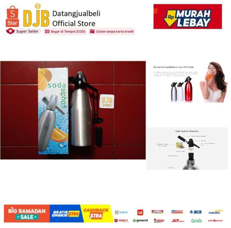 Jual Diy Botol Pembuat Soda Siphon Maker Bartender Co2 1 Liter Afforany ...