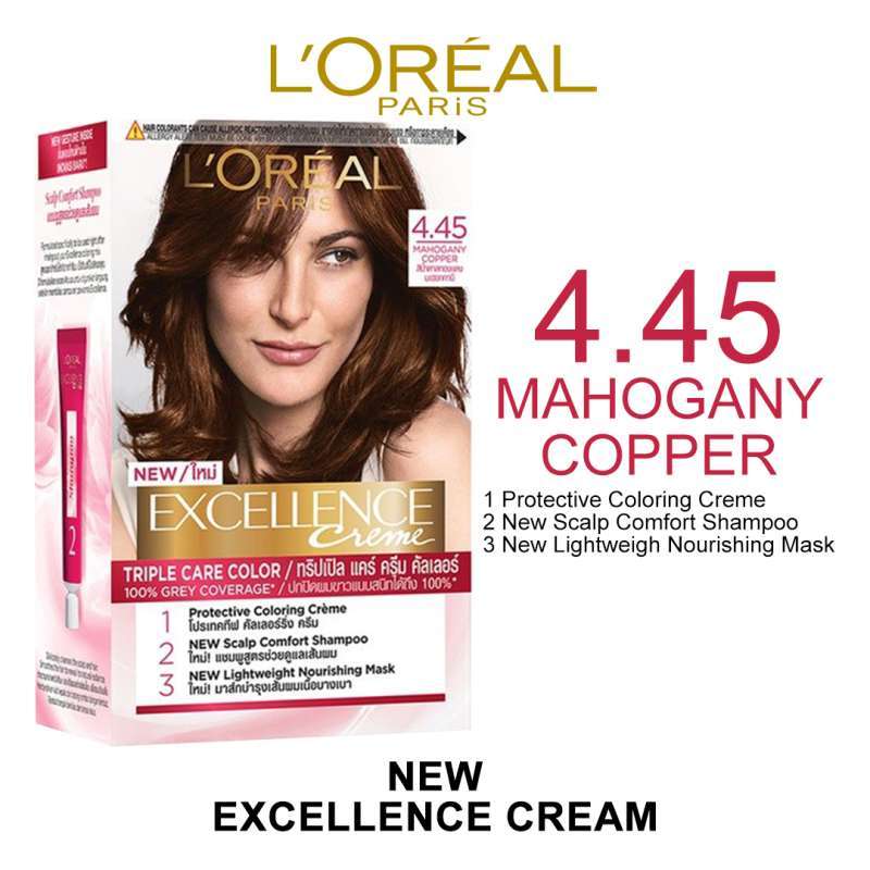 Jual LOREAL PARIS EXCELLENCE CREME HAIR COLOR 4.45 MAHOGANY COPPER ...