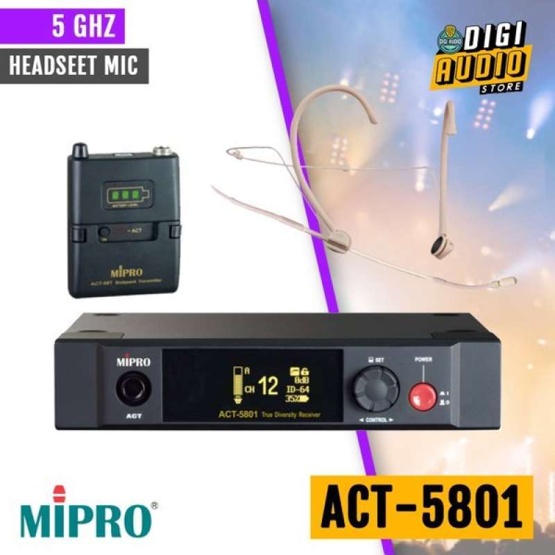 Jual Digital Wireless Headset Microphone 5 GHz MIPRO ACT-5801 Mic ...