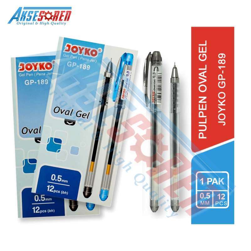 Jual Aksesoren Pulpen Oval Gel Joyko Gp-189 [1 Pack/12 Pcs] / Ballpoint ...