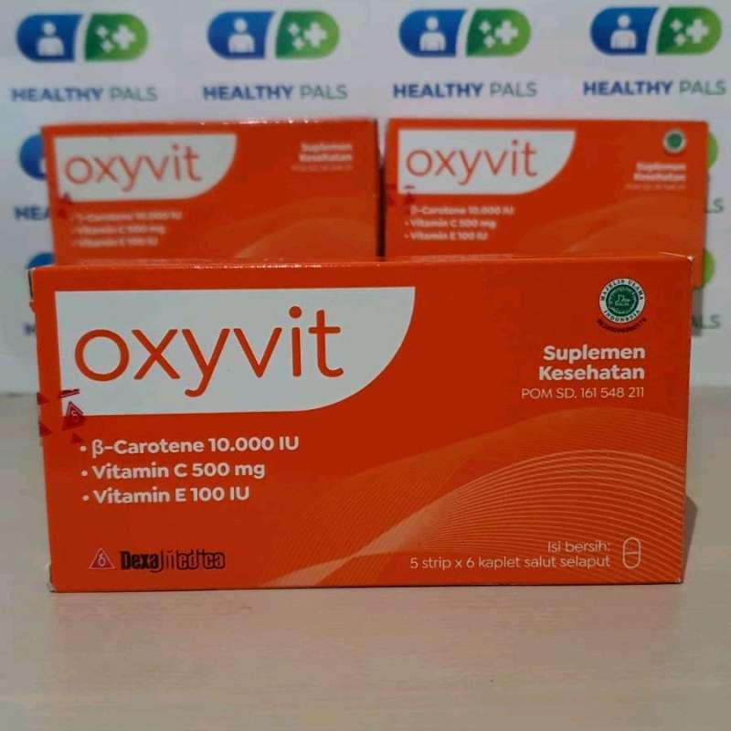 Jual OXYVIT 1 BOX 5 STRIP ISI 30 KAPLET SUPLEMEN MAKANAN VITAMIN C 500 ...