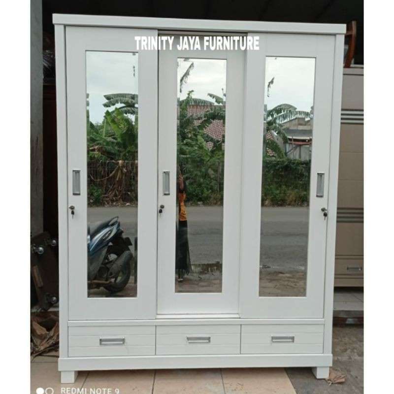 Jual Lemari Pakaian 3Pintu Sliding Duco Cermin /trinityjayafurniture di ...