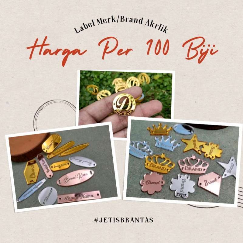 Jual Label Hijab Akrilik Acrylic Cetak Merek Merk Sendiri Model ...