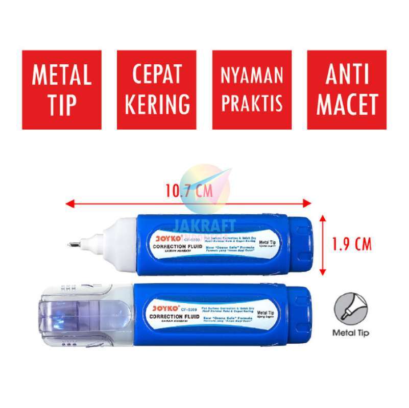 Jual Tipe-X Tipex Tip-Ex Cair JOYKO CF-S225 Correction Fluid Ujung Tip Besi di Seller Premier ...