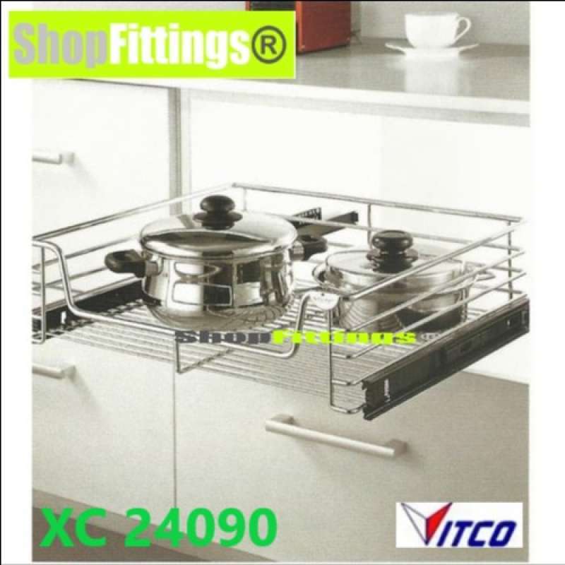 Promo Vitco Pull Out Wire Basket Rak Chrome Lemari Dapur Sc24040 45 50 ...