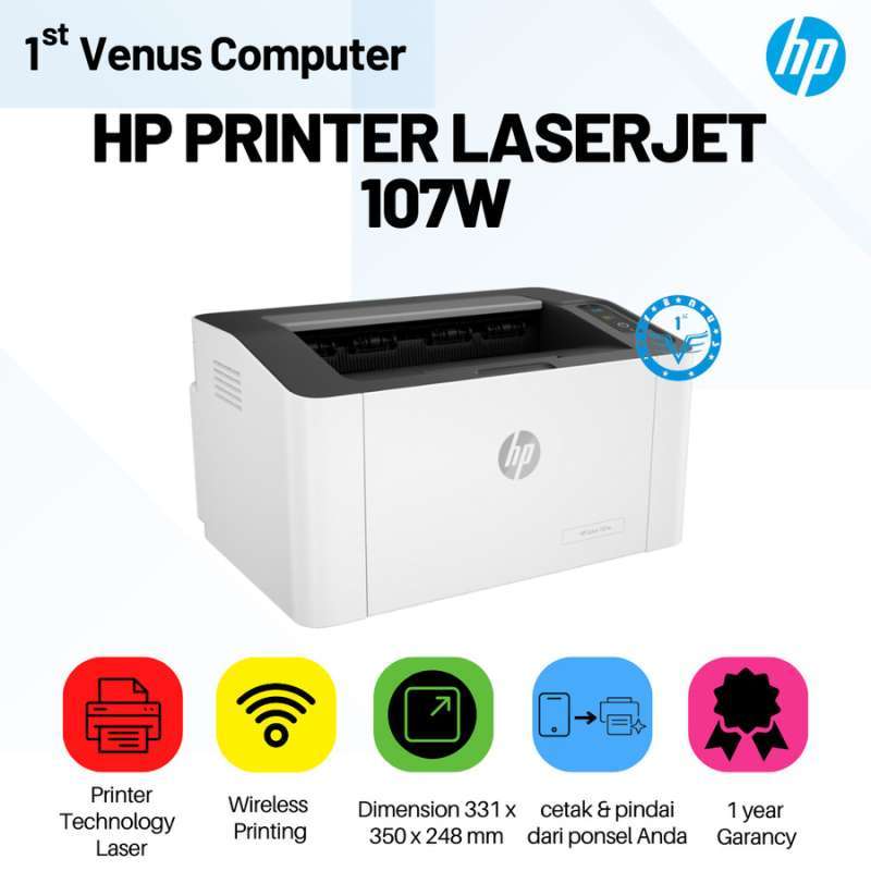 Jual Printer HP M107W 107W Laserjet Monochrome Wifi Ink Tank di Seller ...