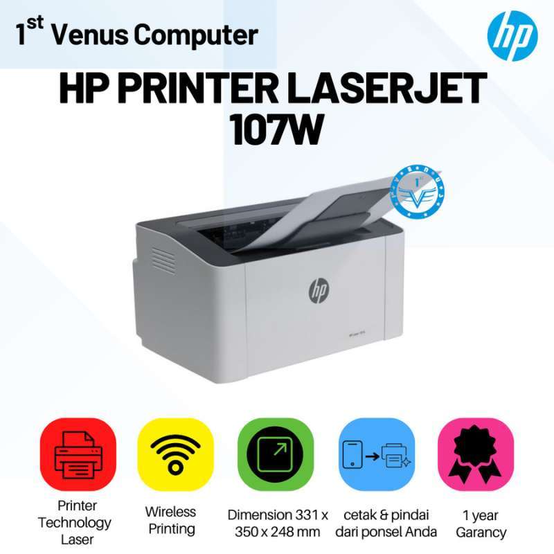 Jual Printer HP M107W 107W Laserjet Monochrome Wifi Ink Tank di Seller ...
