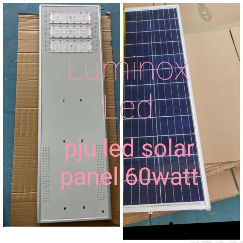 Promo pju led solar panel surya 60w 60 watt lampu jalan all in one ...