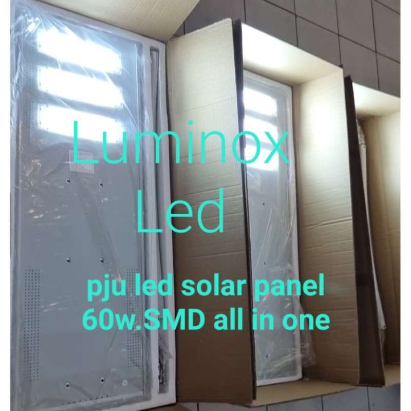 Promo pju led solar panel surya 60w 60 watt lampu jalan all in one ...
