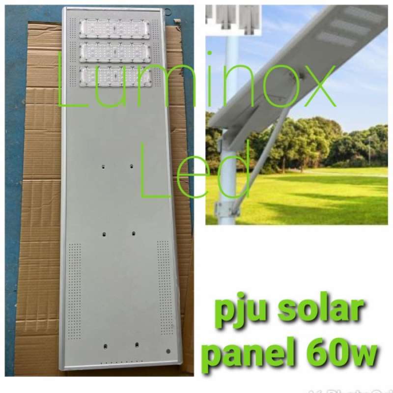 Promo pju led solar panel surya 60w 60 watt lampu jalan all in one ...