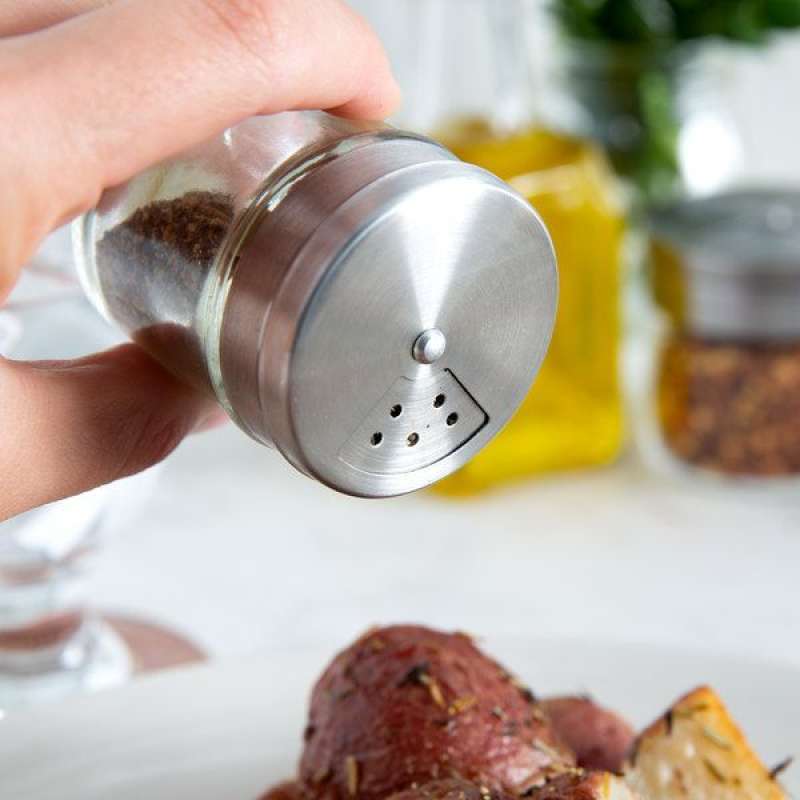 Jual Salt Pepper Spice Ingredient Shaker Canister Jar Rotating ...