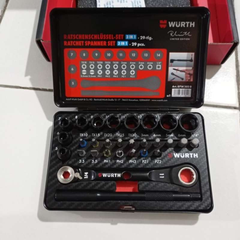 Promo Tool Set Toolkit 29pcs WURTH Limited Edition kunci ratchet kunci ...