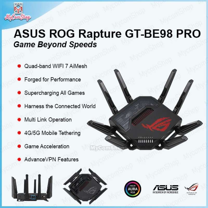Jual Asus Rog Rapture Gt Be Pro Quad Band Wifi Mhz Gbps Router Di Seller Mycomshop