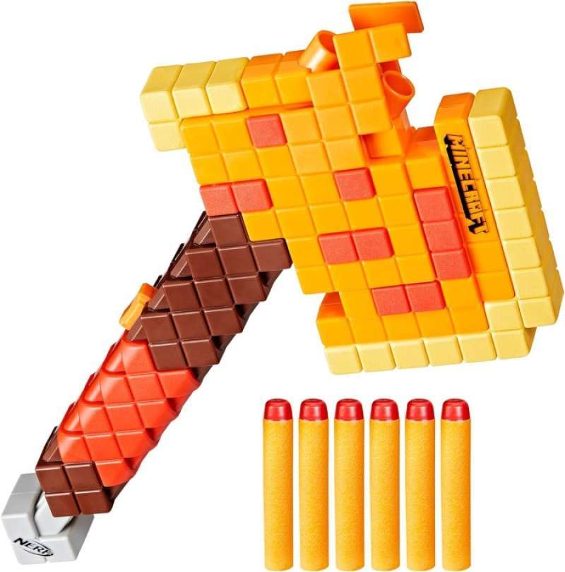Jual Nerf Minecraft Dungeon Firebrand - Dart Blasting Axe Kapak Blaster ...