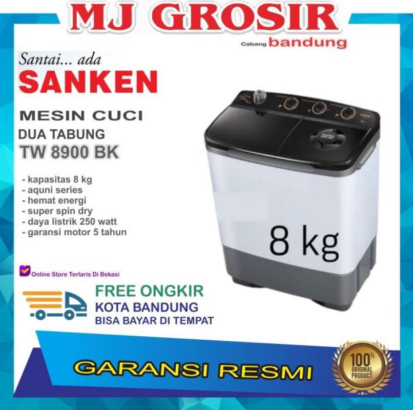 Promo Mesin Cuci Sanken Tw 8900 Bk 8kg 2 Tabung Tw8900bk X-tor Diskon ...