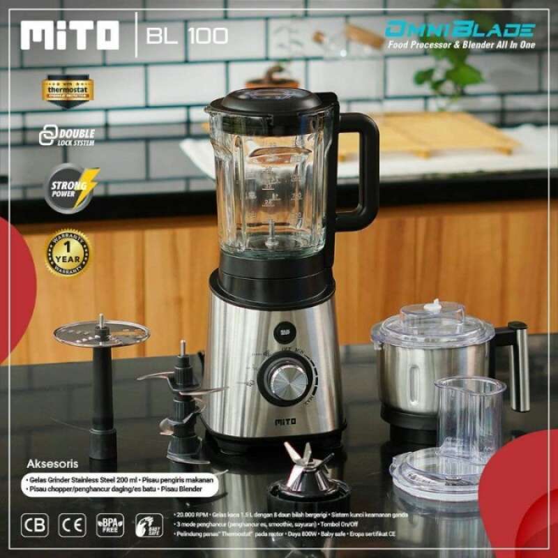 Promo Food Processor Mito Omni Blade Bl100 Standard Eropa Diskon 23% Di ...