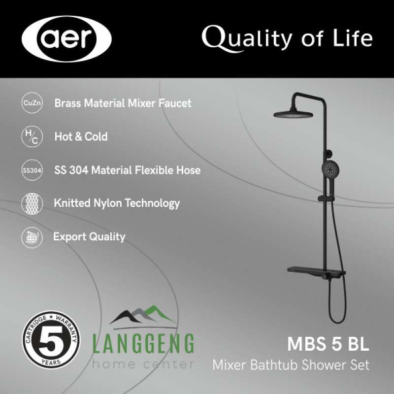Promo Aer Mixer Bathub Shower Set Mbs 5 Bl / Shower System Mbs 5bl / Shower Column Set Mbs 5 Bl ...