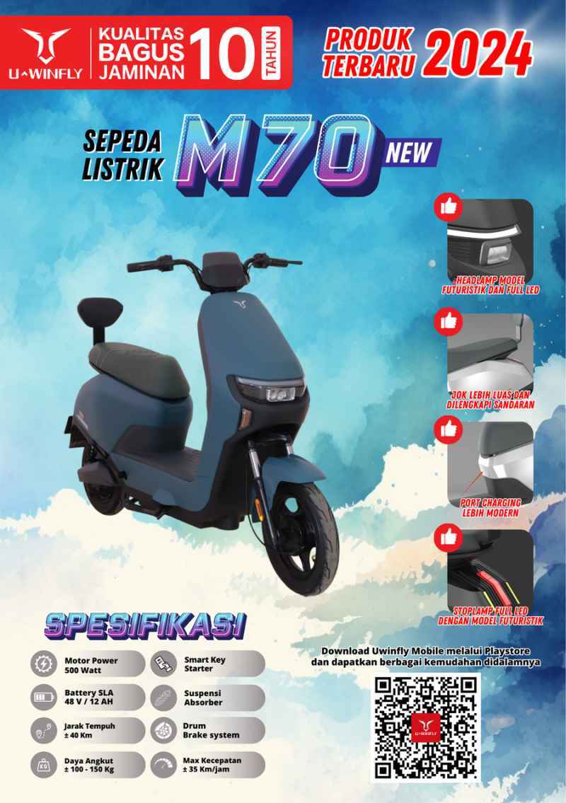 Jual Sepeda Listrik Uwinfly M70 New 2024 - Merah Di Seller U-winfly ...