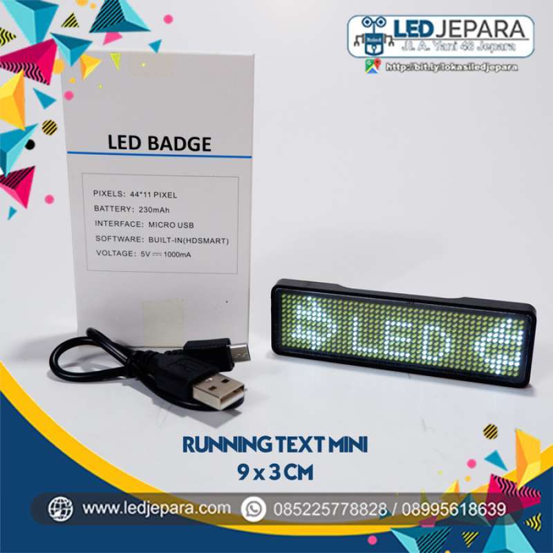Jual Papan Nama Led Badge Running Text Mini - Hijau Di Seller Noelle ...
