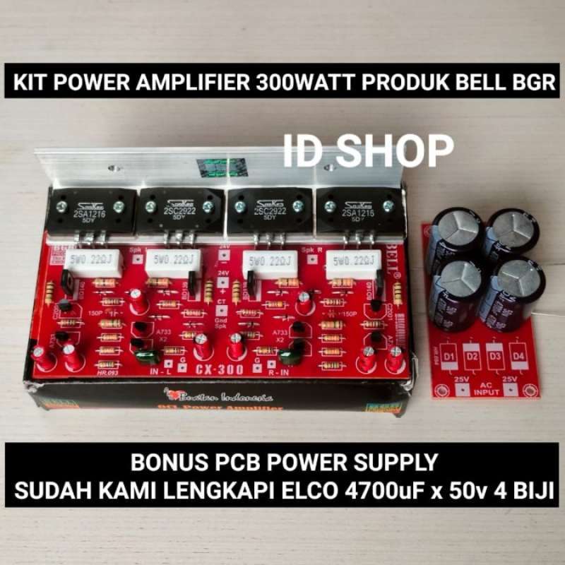 Promo Kit Power Ampli Stereo 300watt Bell Bgr Tr Model Sanken+psu Elco ...
