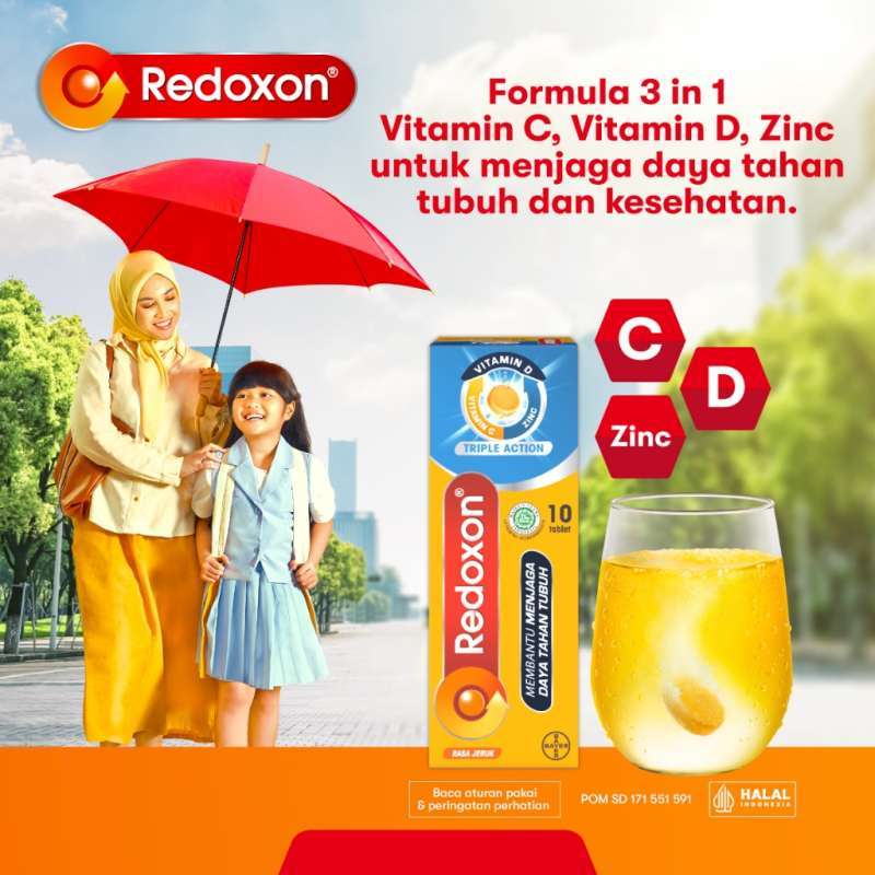 Promo Redoxon Triple Action Isi 10 Tablet / Vitamin Imun Tubuh Rasa ...
