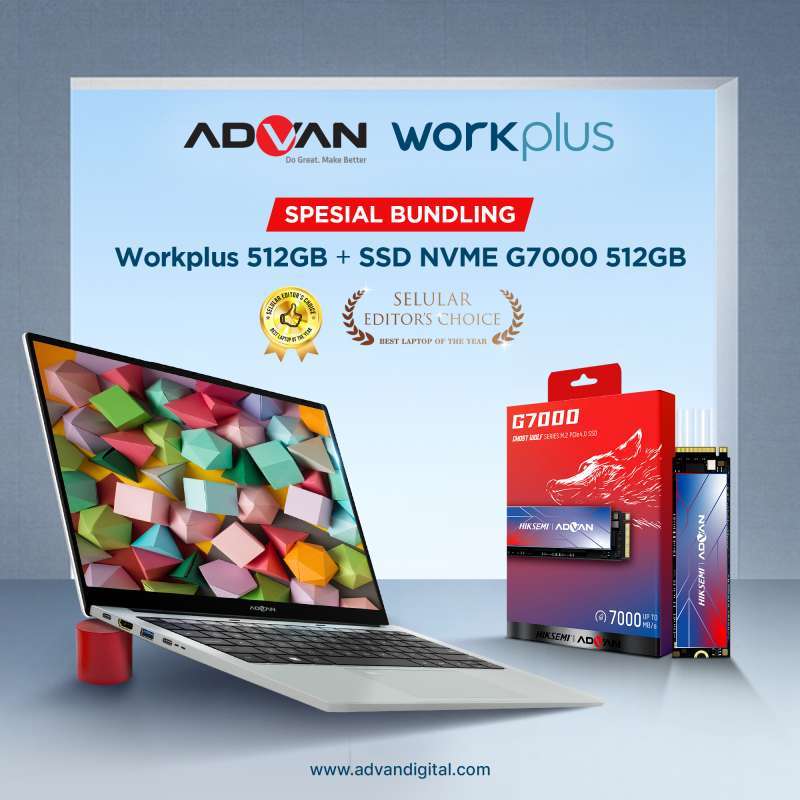 Promo Advan Laptop Workplus Amd Ryzen 5 6600h 14'' Fhd Ips 16gb 512gb ...