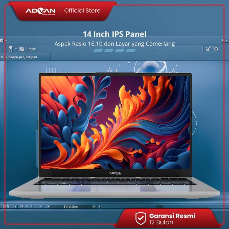 Promo Advan Laptop Workplus Amd Ryzen 5 6600h 14'' Fhd Ips 16gb 512gb ...