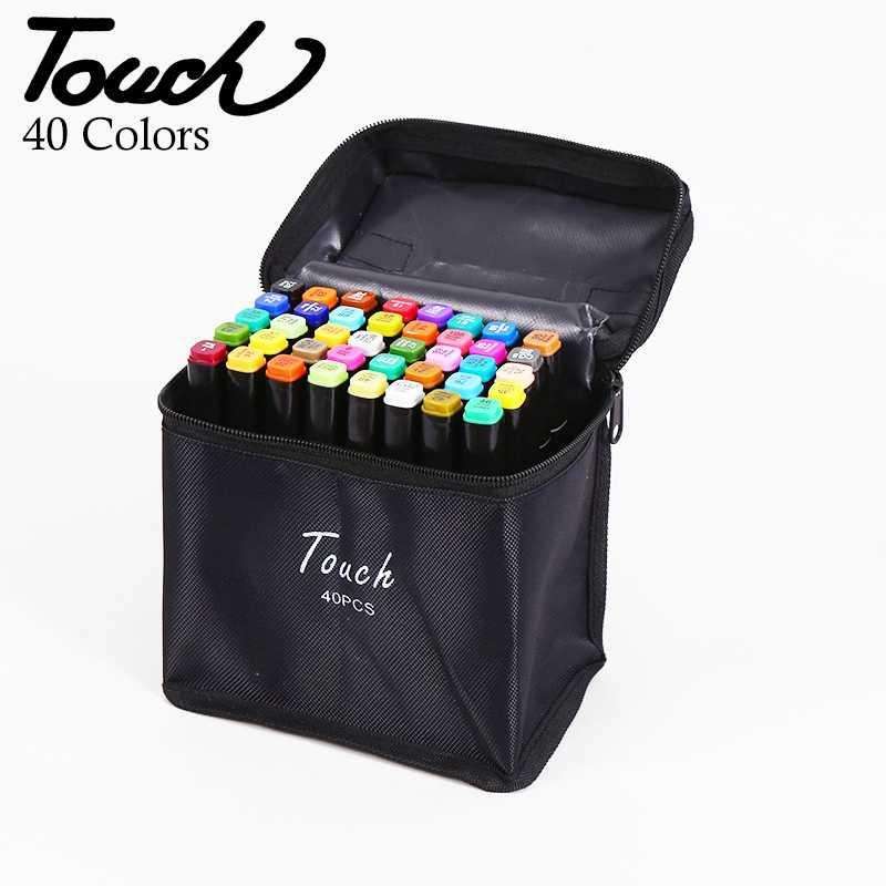 Promo Touch Spidol Dual Side Fine Art Brush Art Marker Set 40 Warna Cy ...