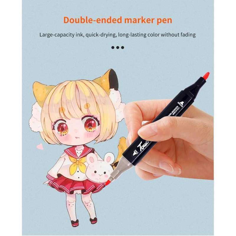 Promo Touch Spidol Dual Side Fine Art Brush Art Marker Set 40 Warna Cy ...