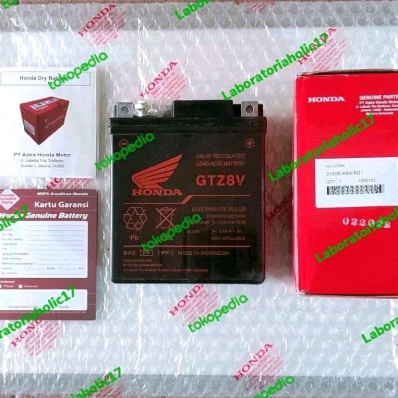Promo Accu Battery Aki Gs-gtz8v Original Honda Cbr250rr 31500-k64-n01 ...