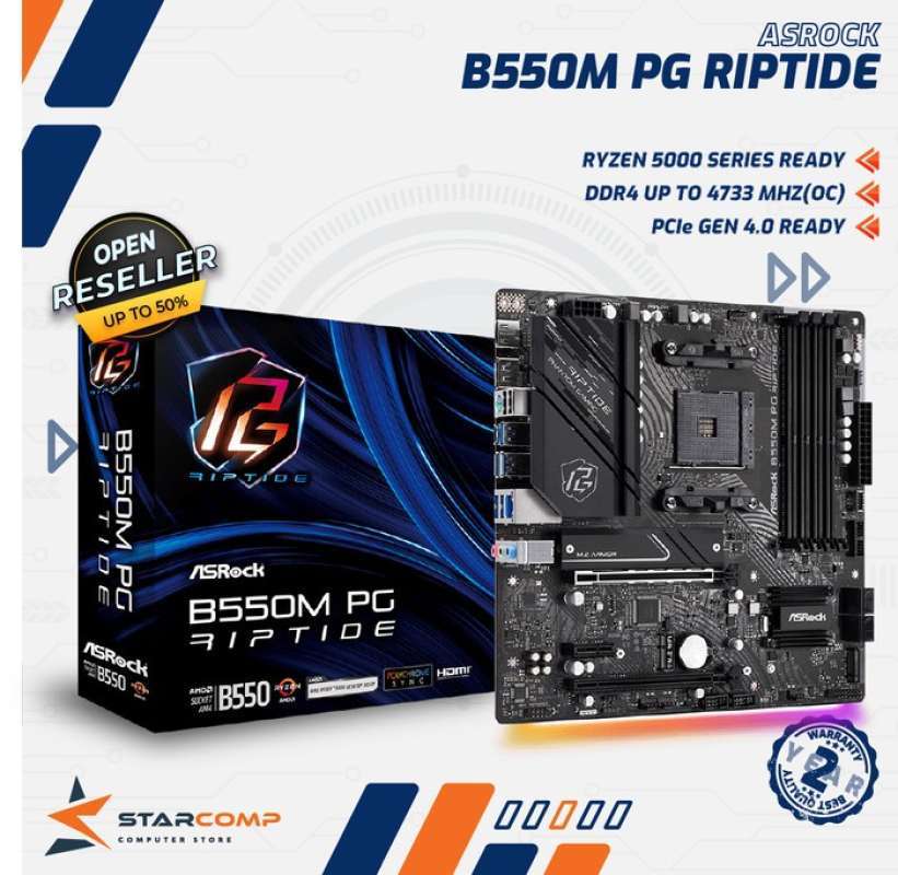 Jual Asrock B550m Phantom Gaming Pg Riptide Am4 B550 Ddr4 Motherboard ...
