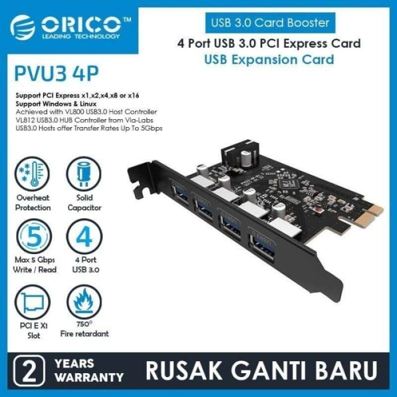 Jual Orico Pvu3-4p - Super Speed 4 Ports Usb 3.0 Pci-e Express Card Di Seller Sweet Shop ...