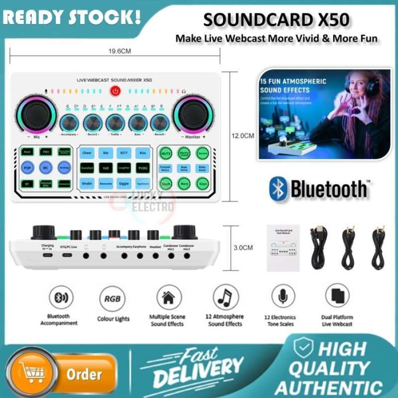 Jual Soundcard X50 Sound Card X50 Live Audio Mixer Broadcast Recording ...