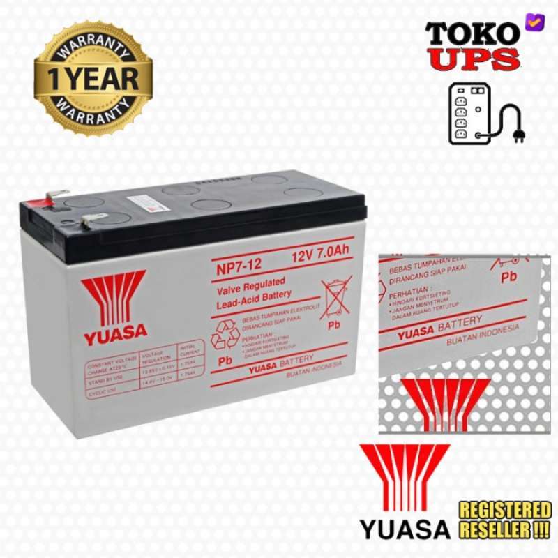 Jual Battery Aki Accu Kering Ups 12v 7ah Yuasa Np7-12 Buatan Indonesia Di Seller Velvet Store ...