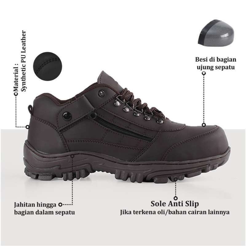 Jual Sepatu Safety Boots Pria Septy Ujung Besi Kerja Proyek Lapangan ...