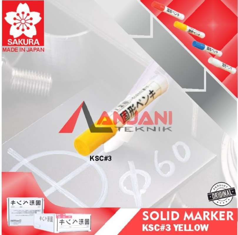 Jual Sakura Solid Steel Marker Yellow Spidol Permanen Penanda Besi ...