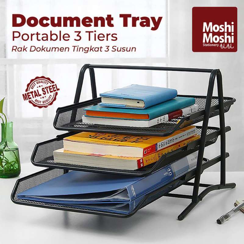 Jual Document Tray Desk Storage Rak Kertas File Dokumen 3 Susun Jaring ...