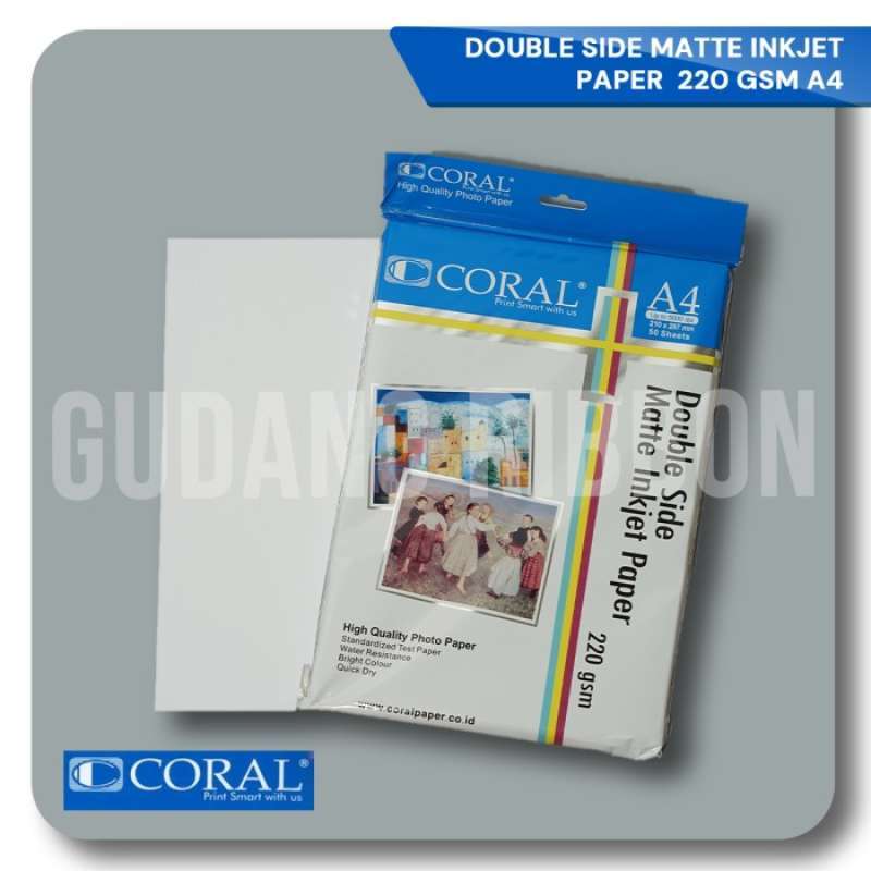 Jual Coral Double Side Inkjet Paper A4-220 Gr (pack=50 Sheet) Di Seller ...