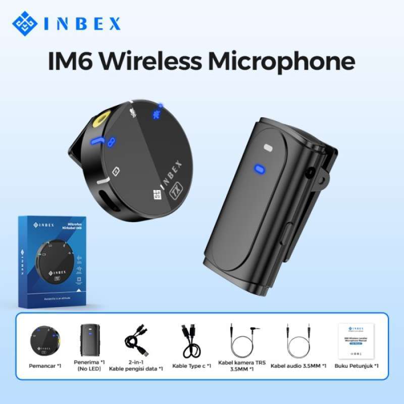 Jual Inbex Im6 Microphone Wireless Clip On Data Display Noise Reduction ...