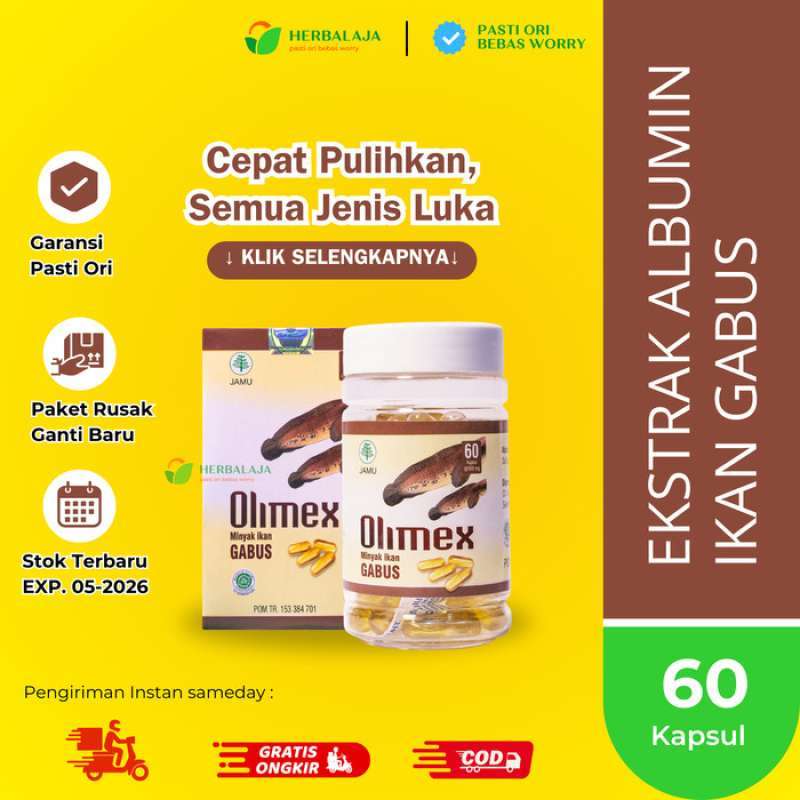 Jual Kapsul Olimex Minyak Ekstrak Ikan Gabus Kutuk Obat Luka Pasca Operasi Di Seller Pro-id ...