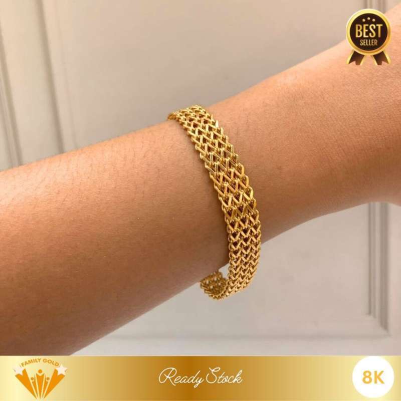 Jual Gelang Emas Kadar 8k Model Triple Flaminggo Family Gold Di Seller ...