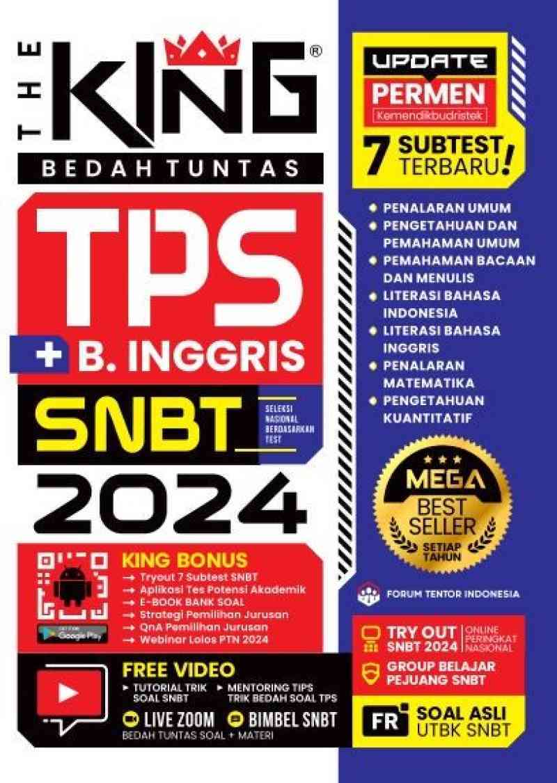Jual Buku Tps Snbt 2024 The King Tps Skolastik + B. Ing 2024 Best Seller - Tps+intsaintek Di ...