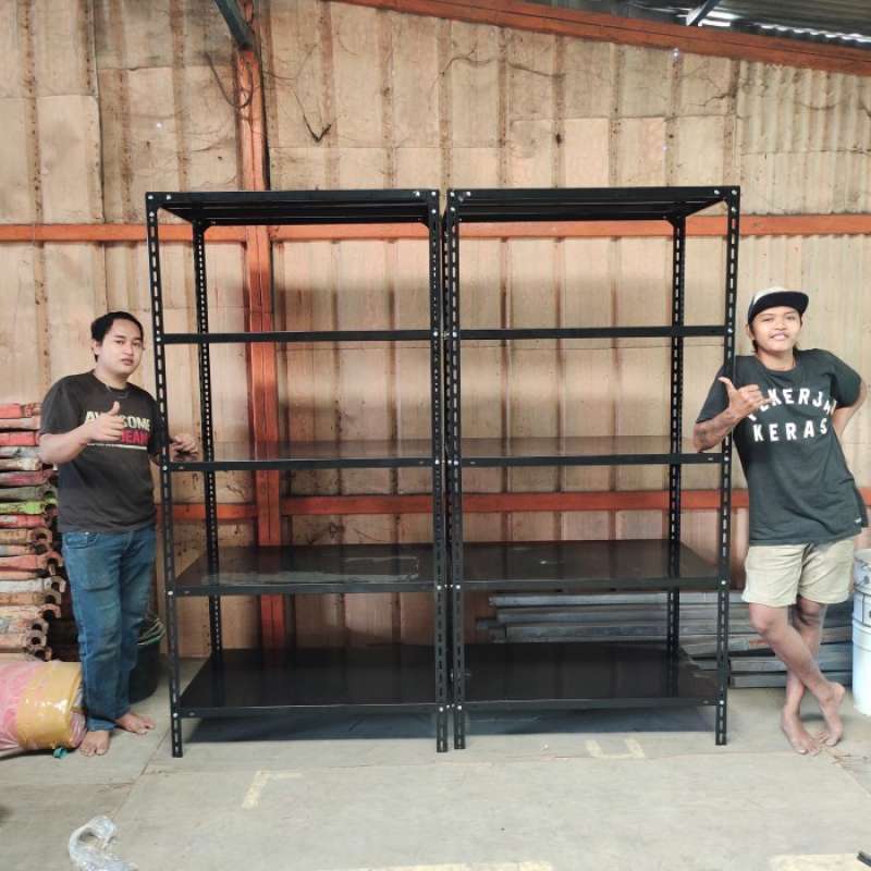 Promo Rak Gudang Besi Murah 5 Susun L40 P100 T200 New - Putih Diskon 12 ...