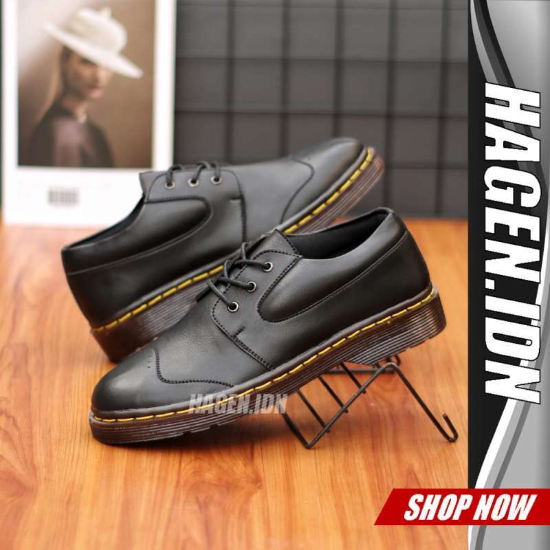 Promo Sapath Sepatu Docmart Pria Hitam Pantofel Kerja Original - Hitam ...